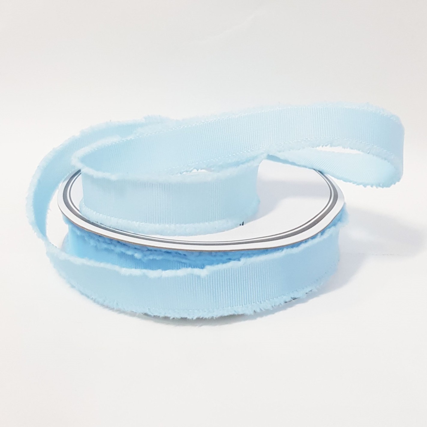 Nastro in Tessuto sfrangiato colore Celeste in bobina rotolo da 16 mm x ...