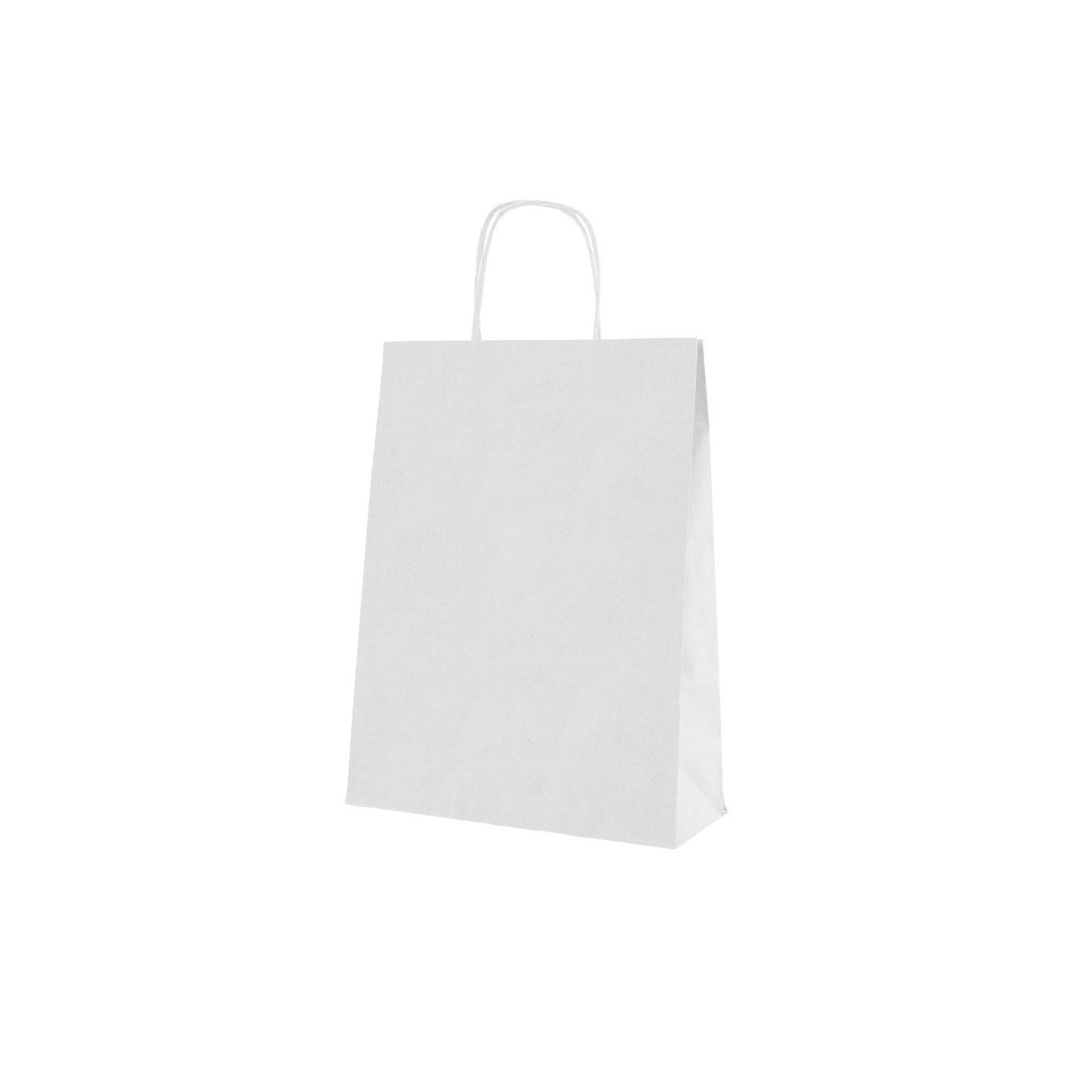 Busta in carta colore Bianca con Manico Ritorto 23 x 10 x h 32 cm set ...