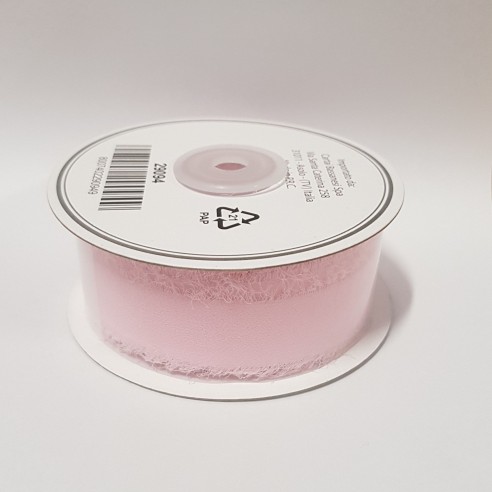 Nastro in Tessuto CHIFFON sfrangiato colore ROSA in bobina rotolo da ...